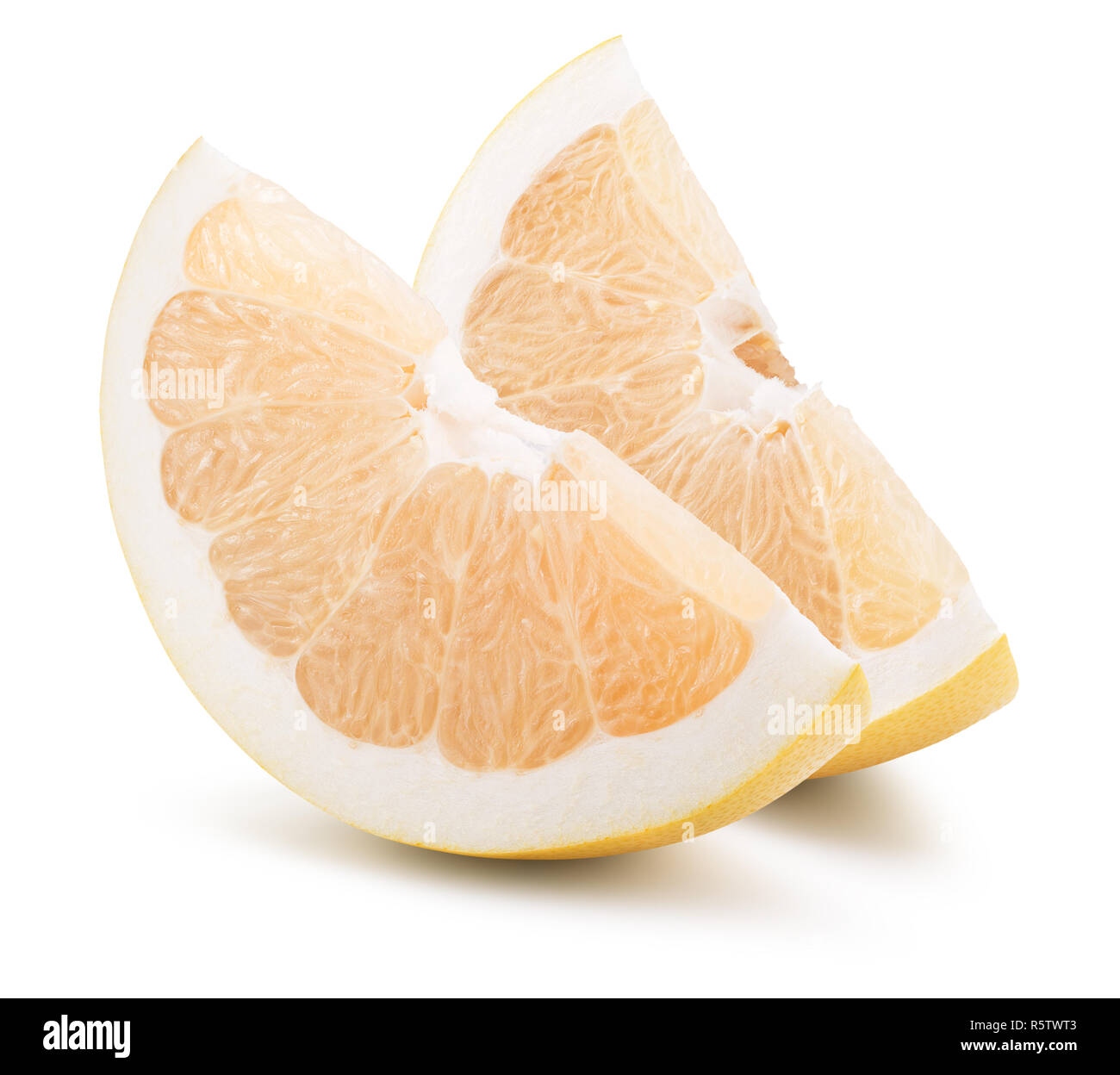 pomelo slices isolated on a white background Stock Photo - Alamy