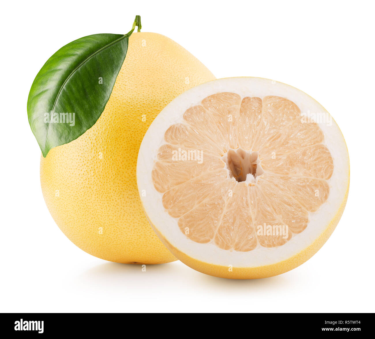 pomelo with half of pomelo isolated on a white background Stock Photo ...