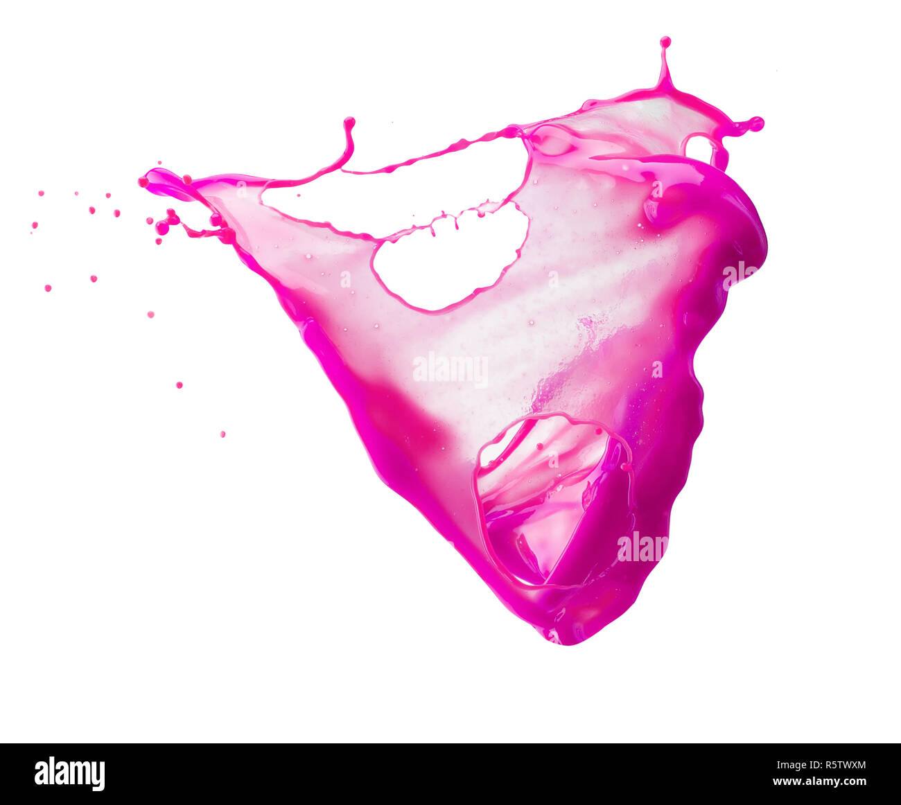 pink paint splash isolated on a white background Stock Photo - Alamy