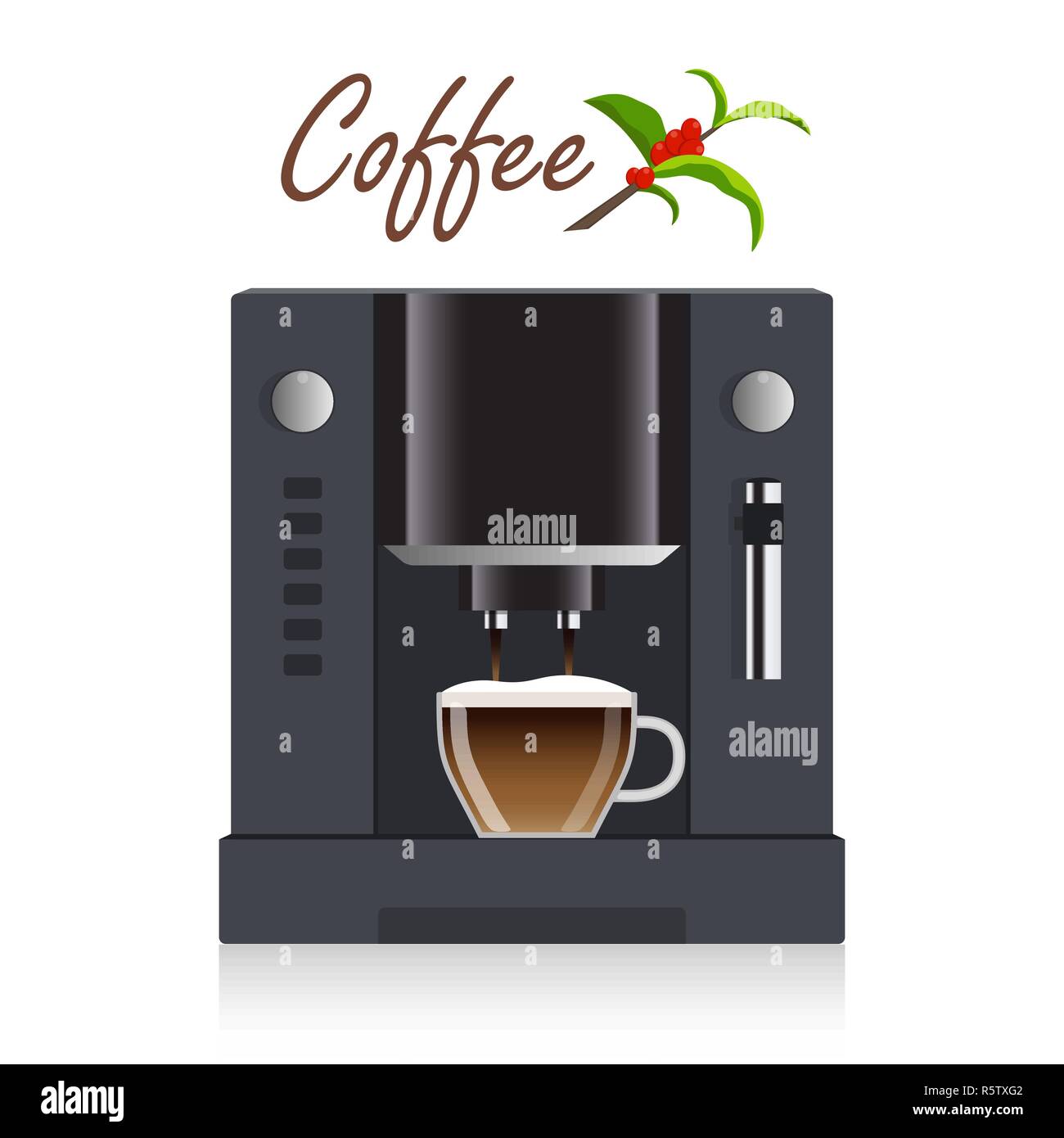 Espresso machine at home Stock Vector Images - Alamy