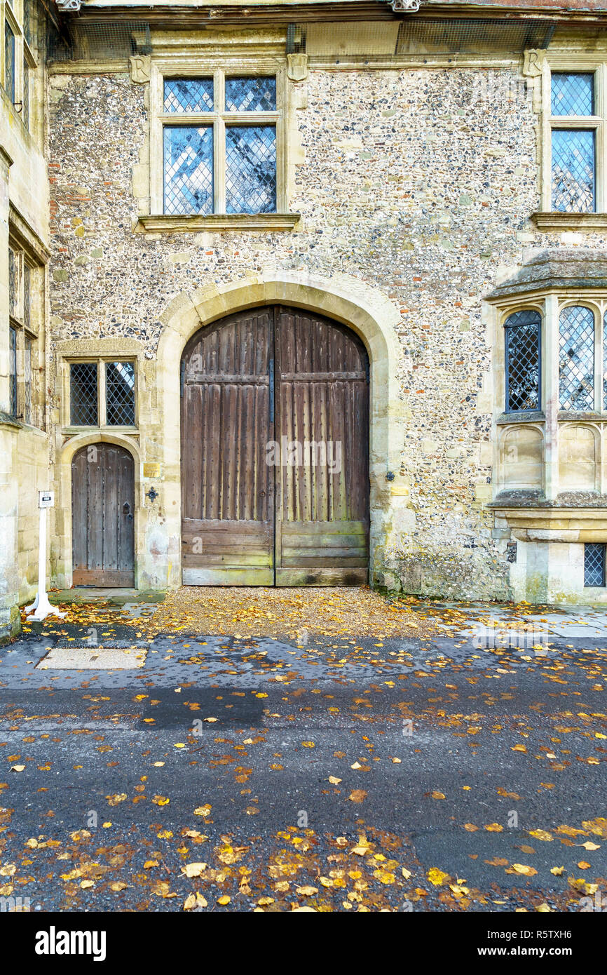 Iron studded gates and door at entrance to the North Canonry Salisbury ...