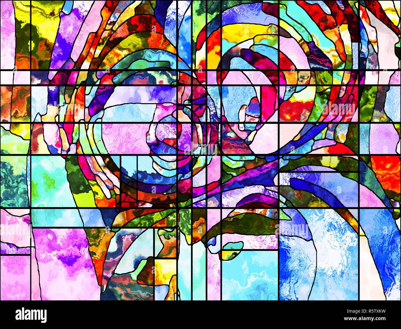 Lights of Leaded Glass Stock Photo - Alamy