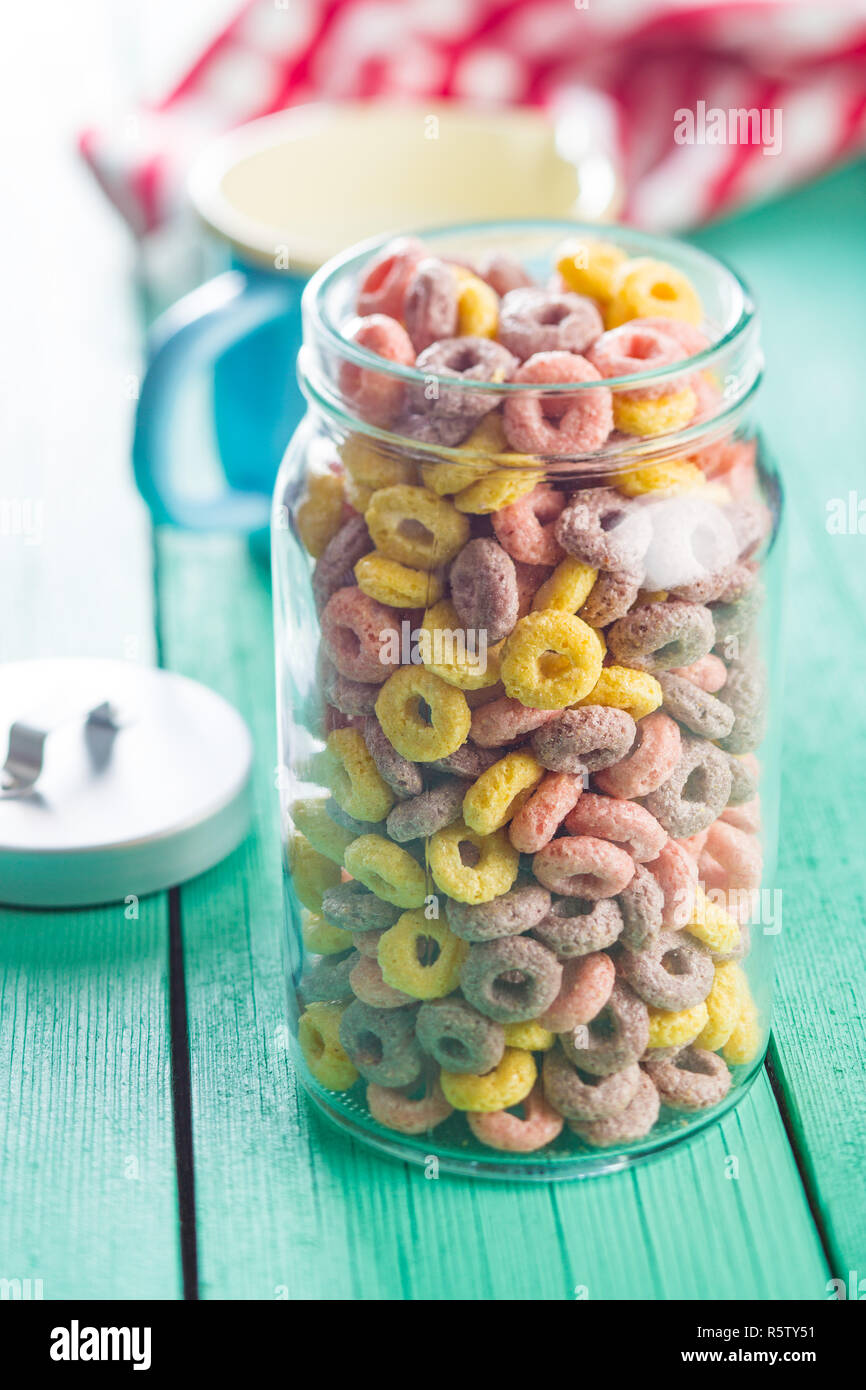 Colorful cereal rings Stock Photo - Alamy