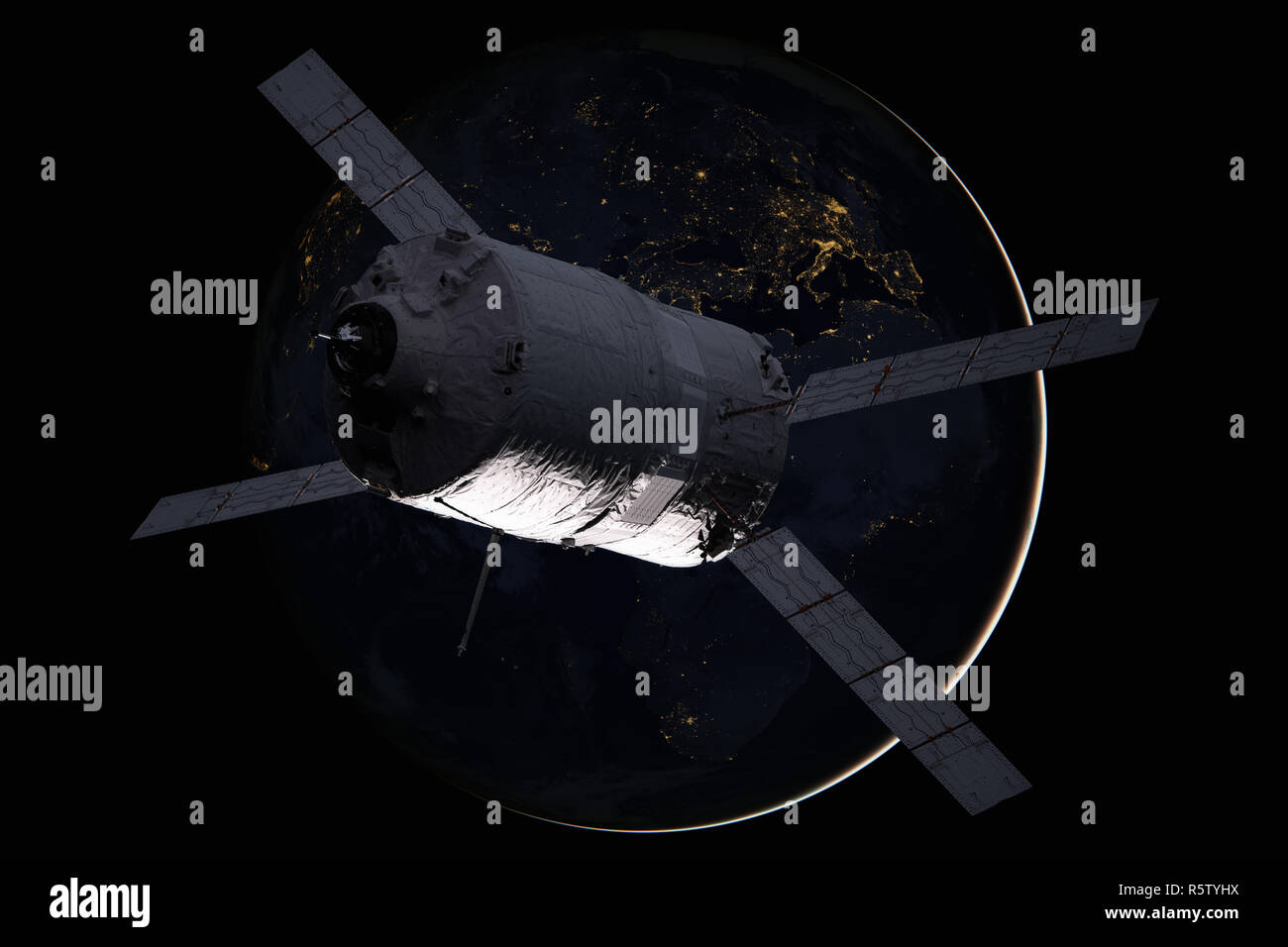 Cargo spacecraft - The Automated Transfer Vehicle over the planet Earth ...