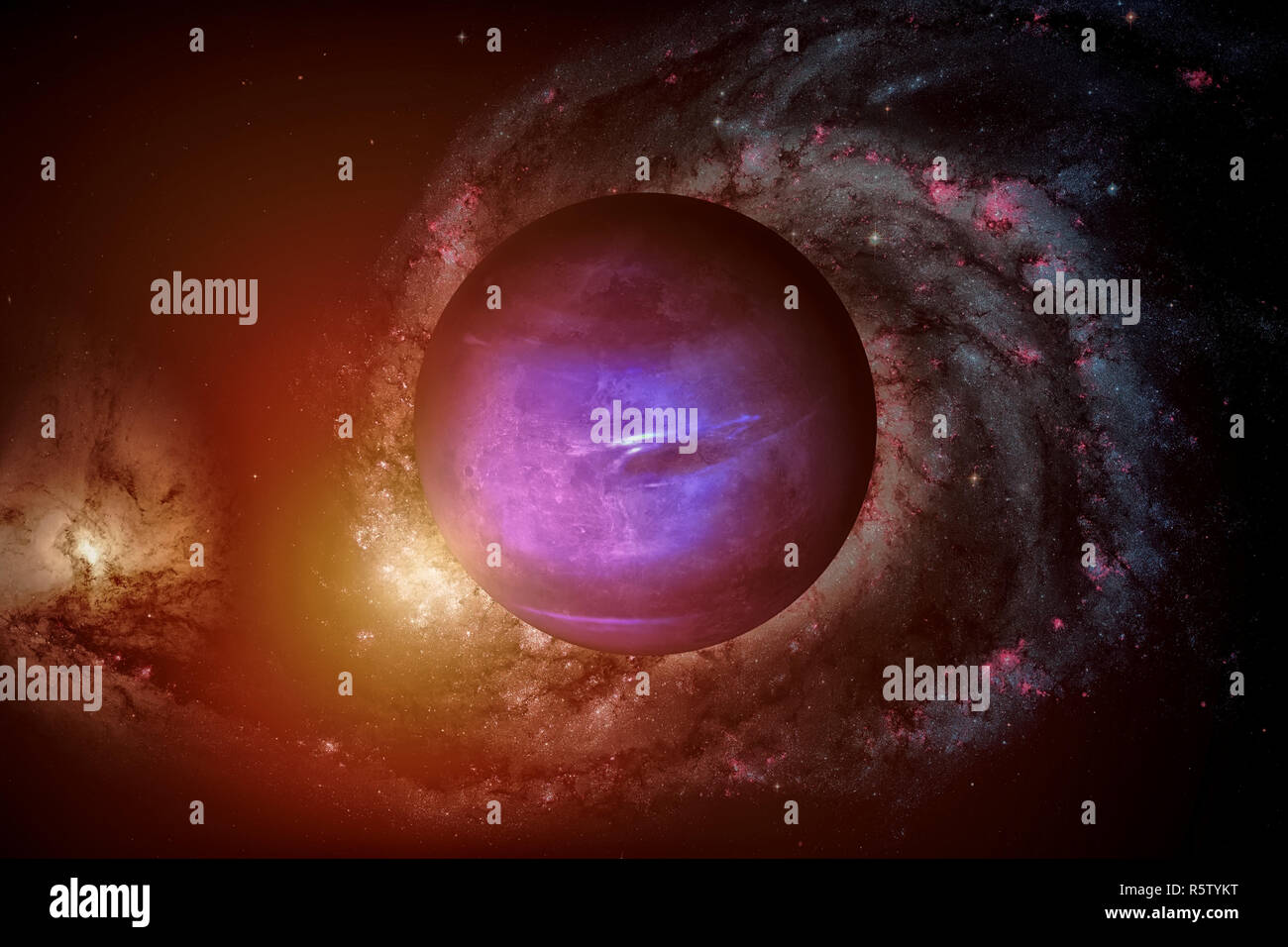 Planet Neptune. Outer space background Stock Photo - Alamy