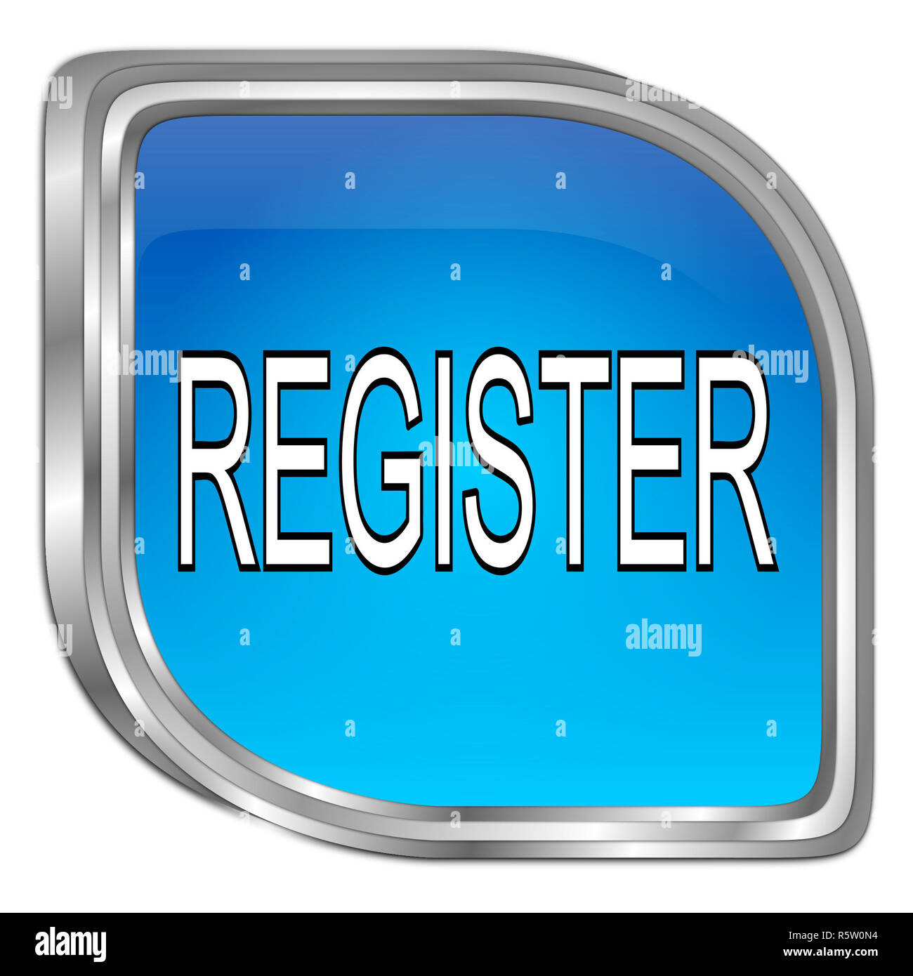 glossy blue Register Button - 3D illustration Stock Photo - Alamy