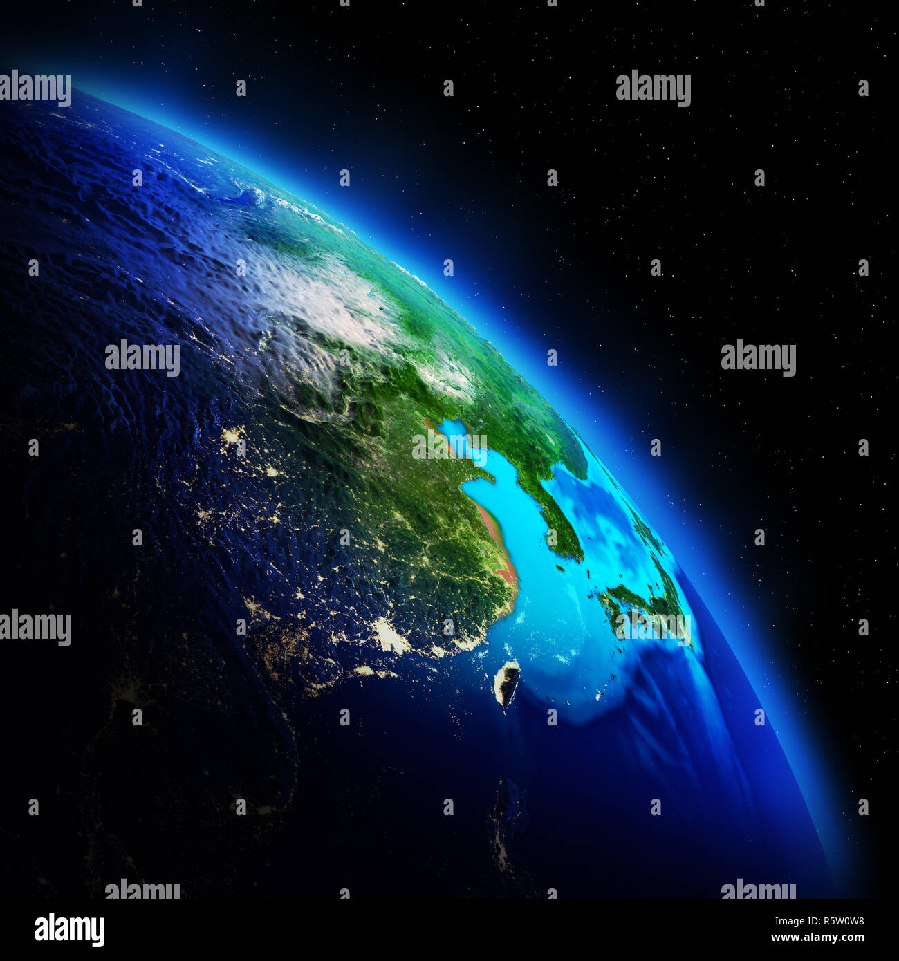 Map of korea at night hi-res stock photography and images - Alamy
