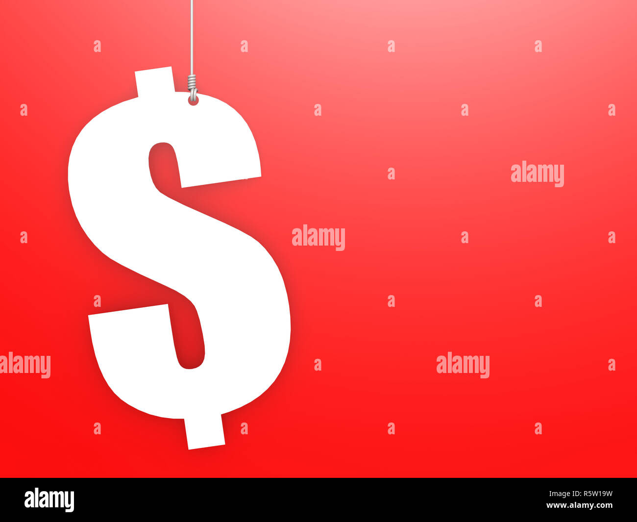 Dollar sign hang with red background Stock Photo - Alamy