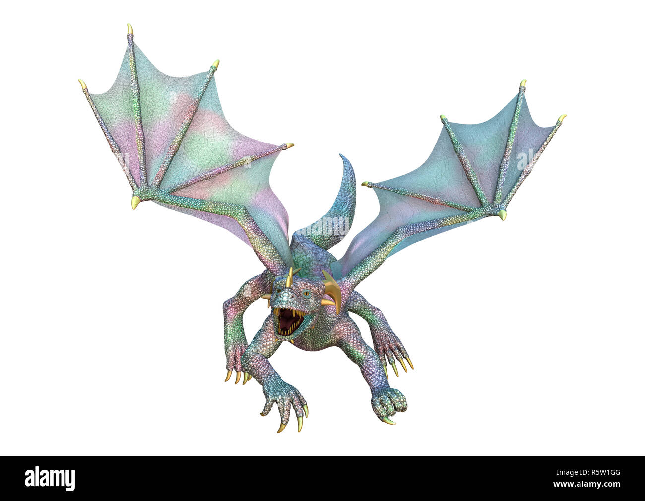 3D Rendering Fantasy Dragon on White Stock Photo - Alamy