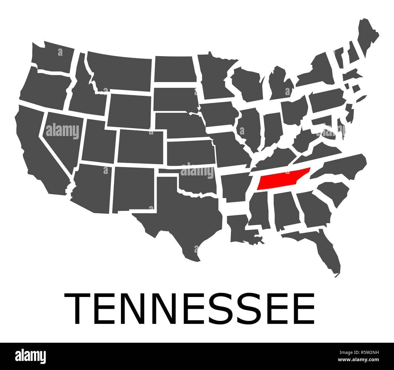 Tennessee state map on hi-res stock photography and images - Alamy