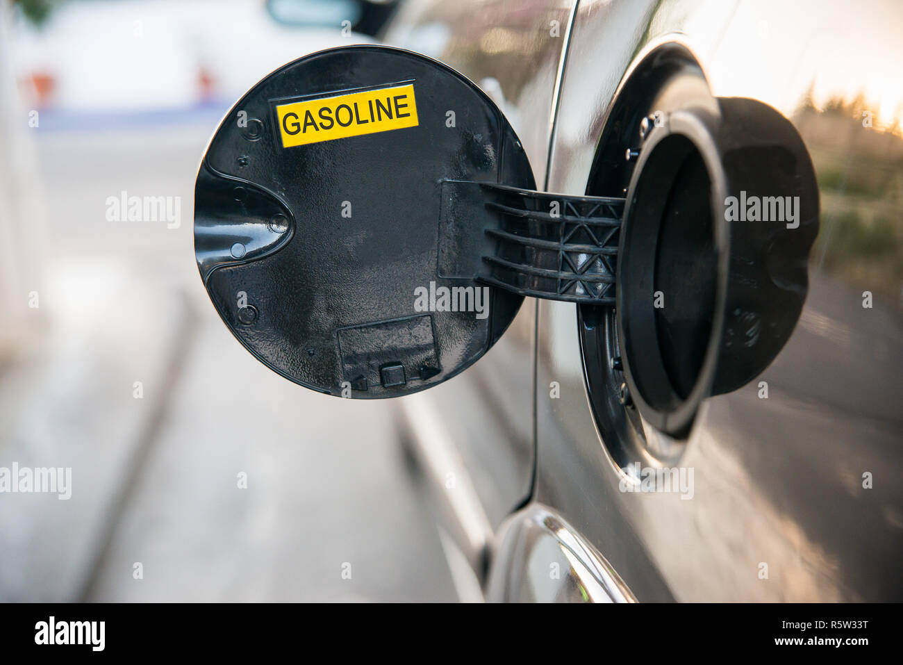 Opened car fuel tank Stock Photo - Alamy
