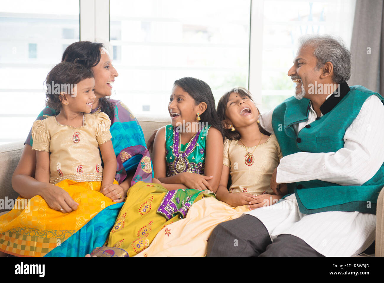 Indian parents child diwali festival hi-res stock photography and ...