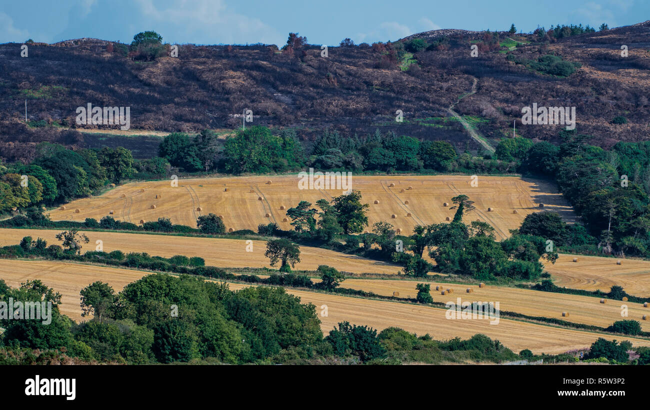 Farmland over steep cliff Stock Photo - Alamy