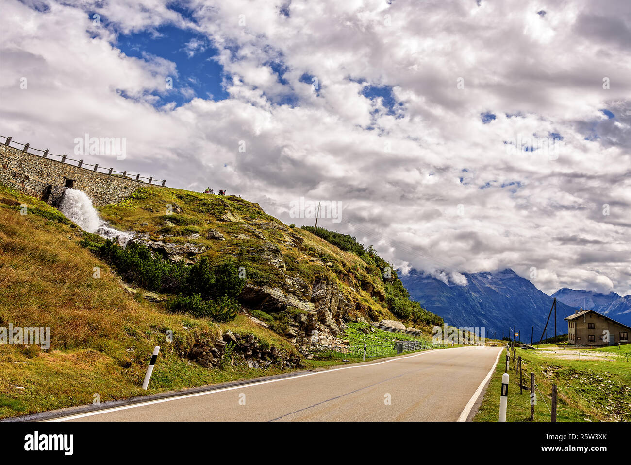 water source road san bernardino pass mountain pass Stock Photo - Alamy