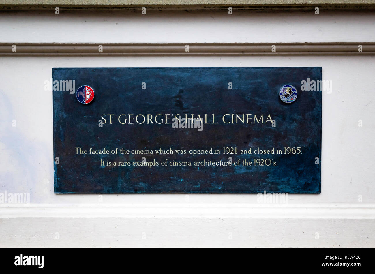 Information Sign on the original site of St Georges Hall Cinema 1921 ...