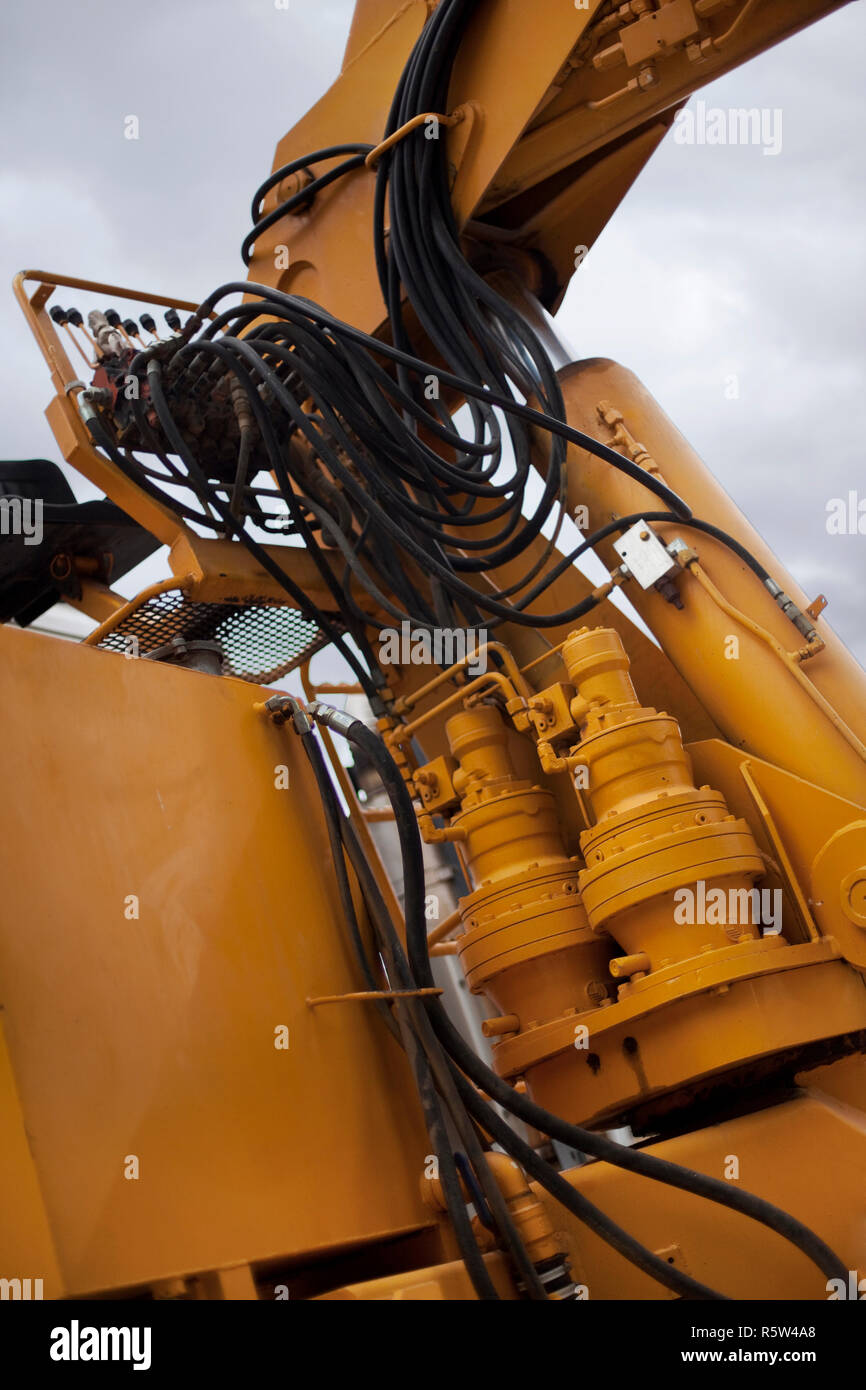 Yellow construction machine Stock Photo - Alamy