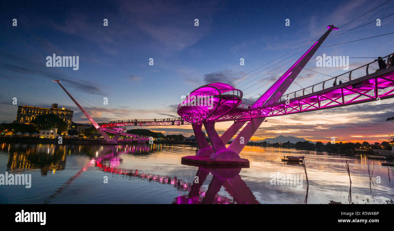The Darul Hana Bridge in Kuching is the only pedestrian bridge that ...