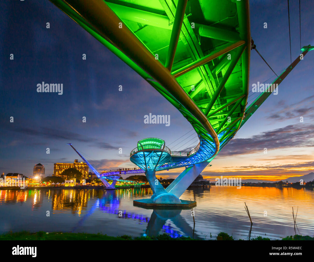 The Darul Hana Bridge in Kuching is the only pedestrian bridge that ...
