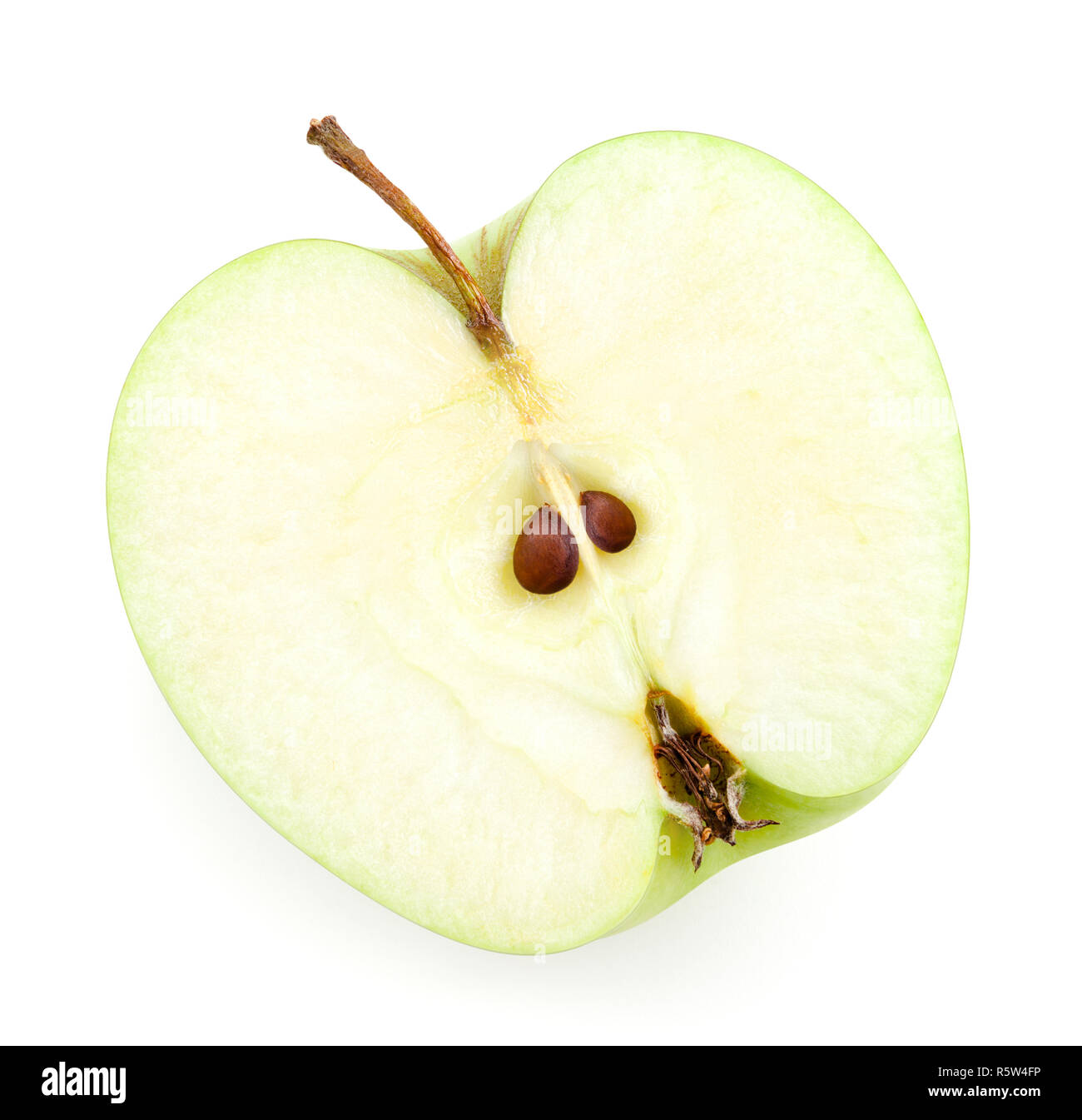 Apple. Half of fresh green apple, isolated on white background. With ...