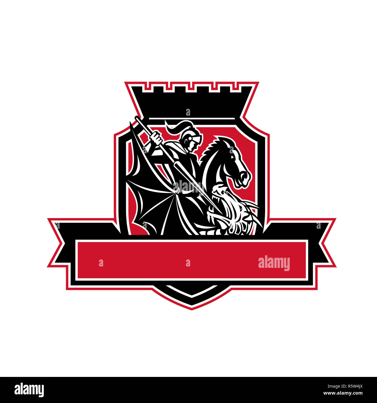 St George Slaying Dragon Crest Retro Stock Photo - Alamy