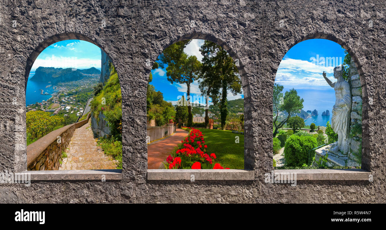 Capri, beautiful and famous island in the Mediterranean Sea Coast ...