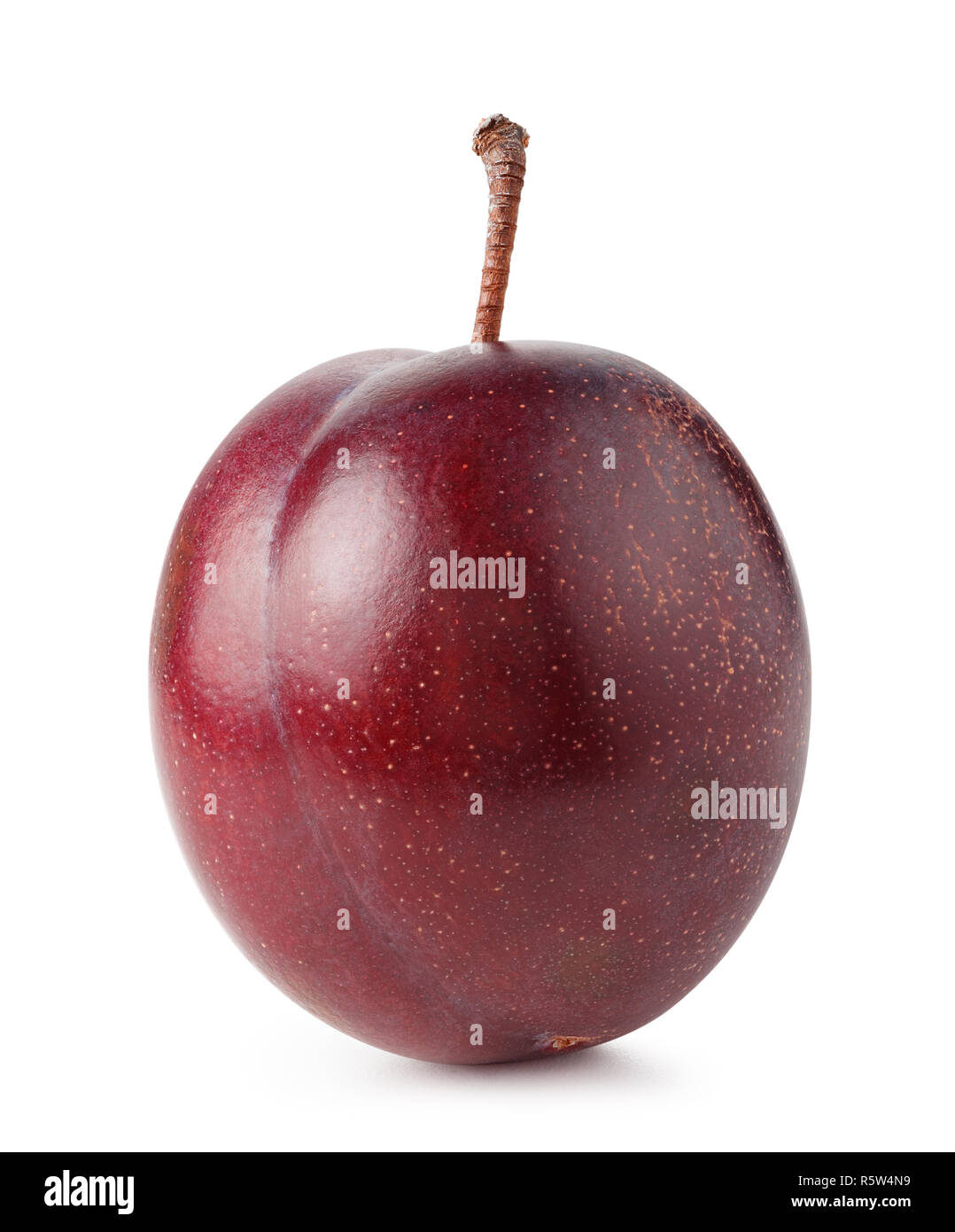 Plum isolated on white background with clipping path Stock Photo - Alamy