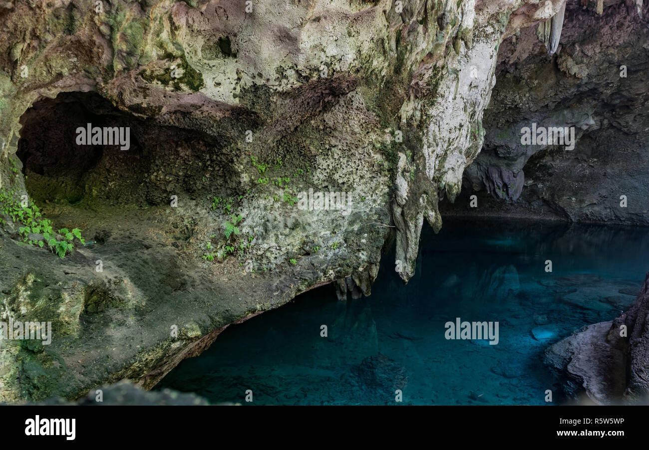 Blue water in the cave Stock Photo - Alamy