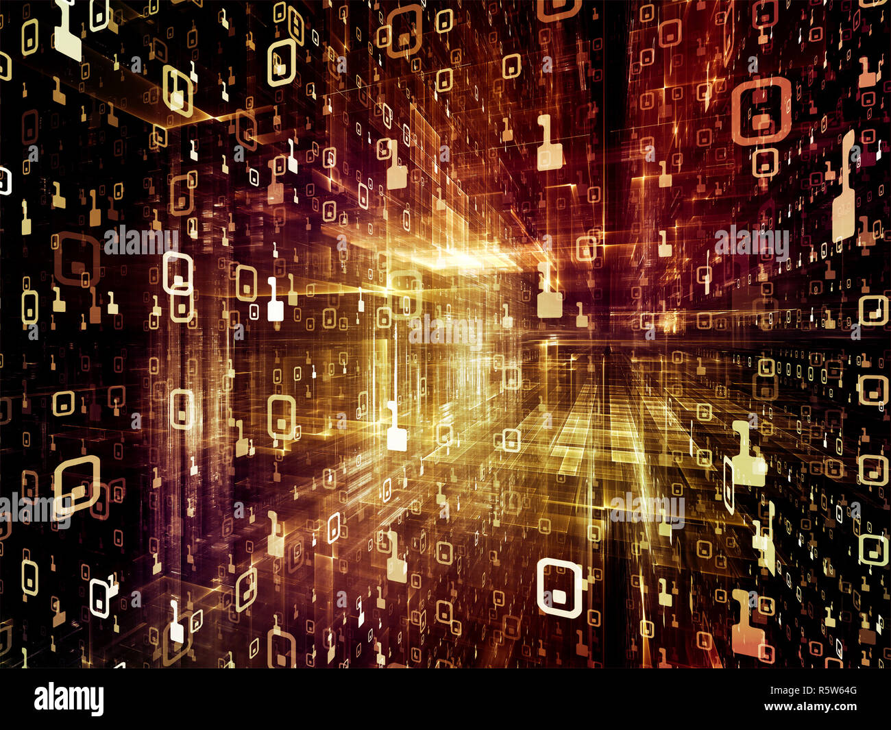 Exploding Digital Space Stock Photo - Alamy