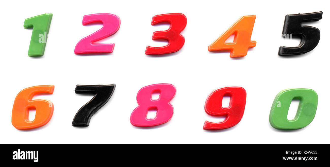 Plastic toy numbers Stock Photo - Alamy