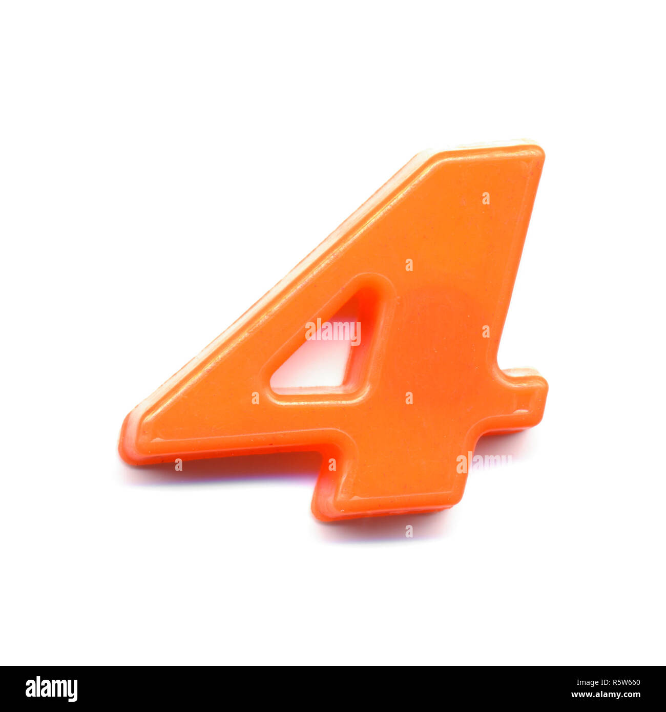 Plastic magnetic number 4 Stock Photo - Alamy