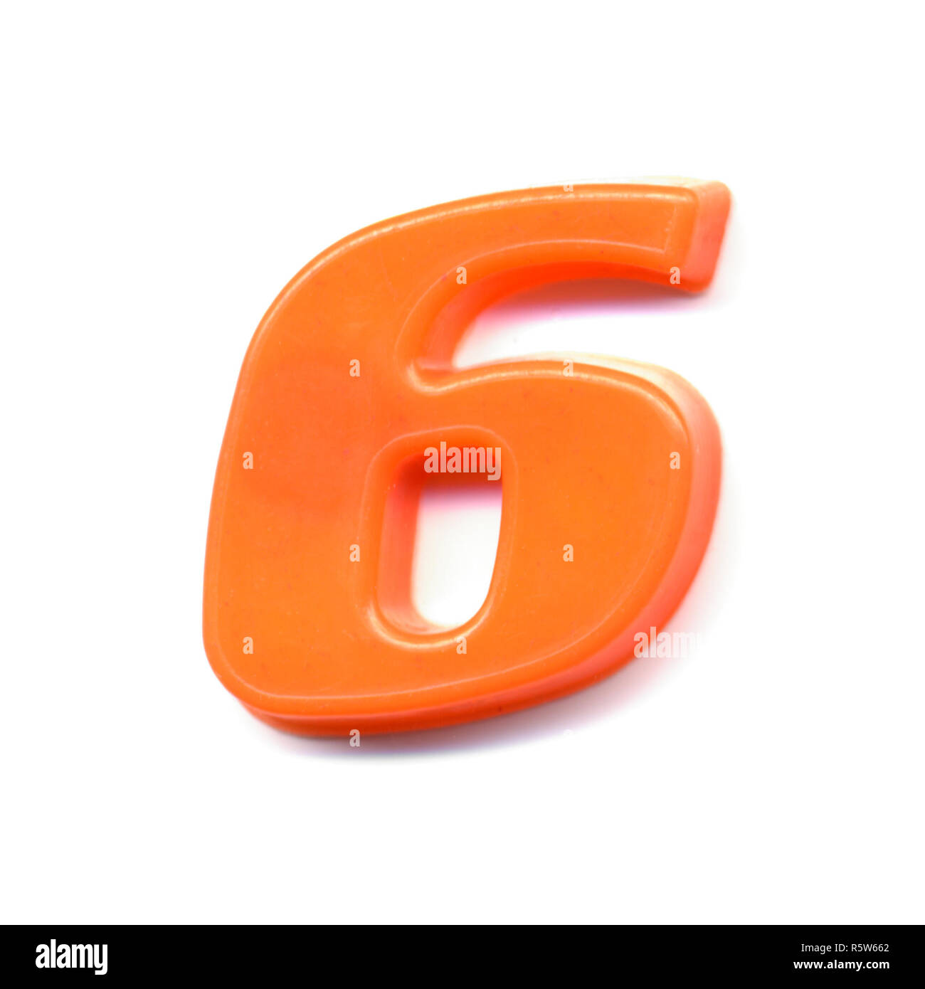 Plastic magnetic number 6 Stock Photo - Alamy