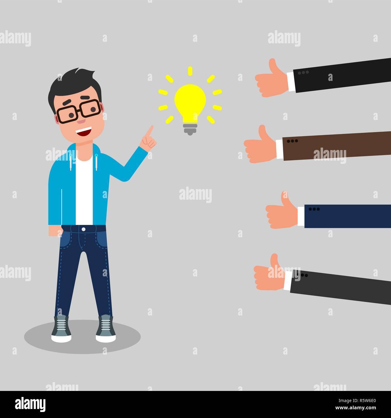 Cartoon man pointing finger hi-res stock photography and images - Alamy