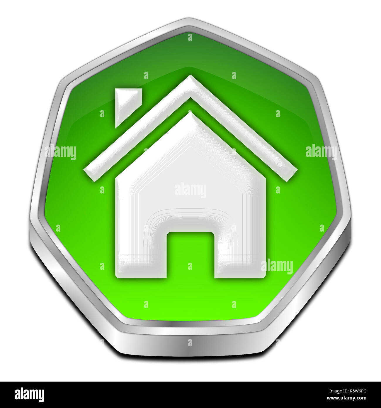 green Home Button - 3D illustration Stock Photo - Alamy