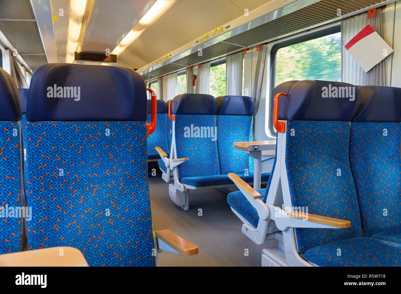 Interior modern suburban train hi-res stock photography and images - Alamy