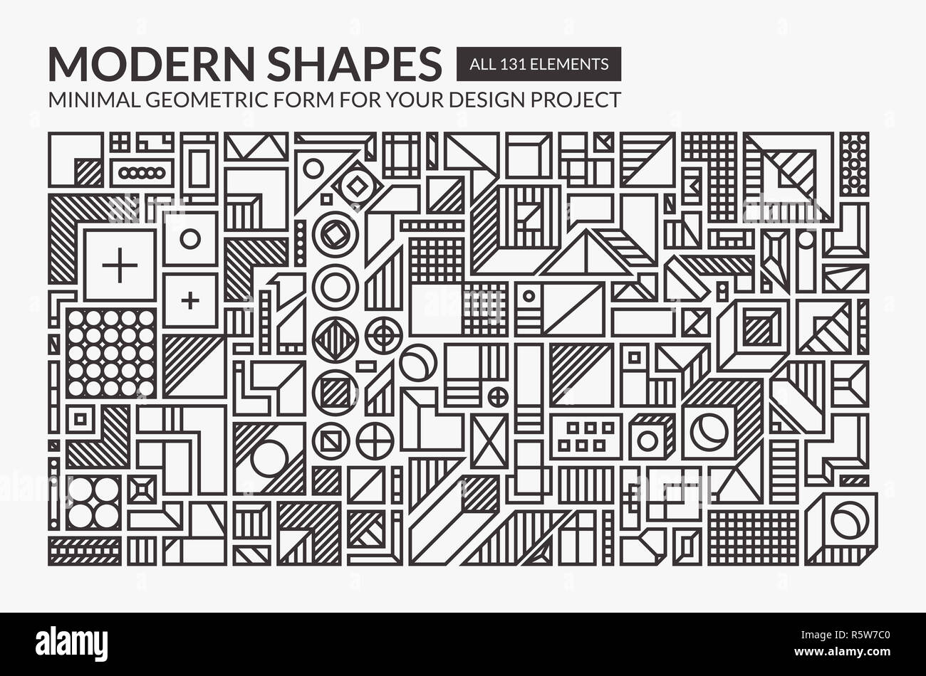 Minimal 3d shapes pattern Cut Out Stock Images & Pictures - Alamy