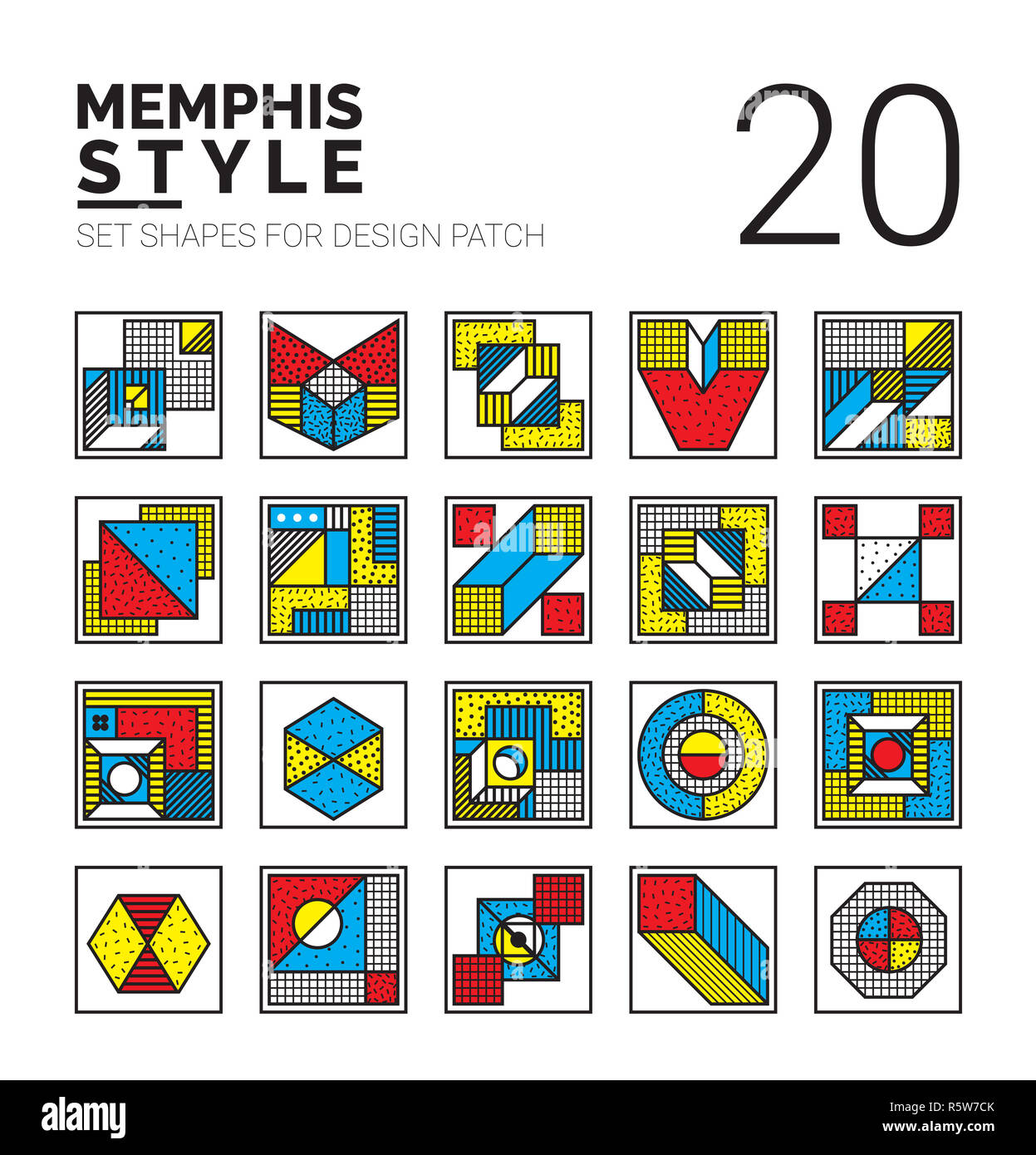 Set memphis patch Stock Photo - Alamy