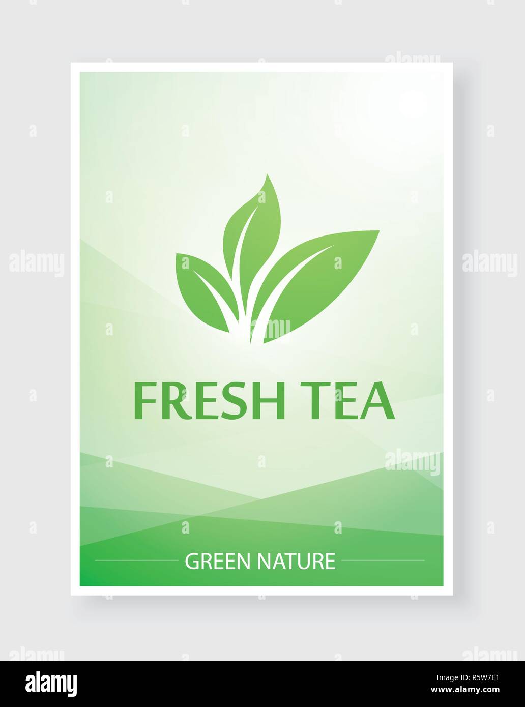 Creative menu for Tea and hot drinks in nature green color. Vector ...