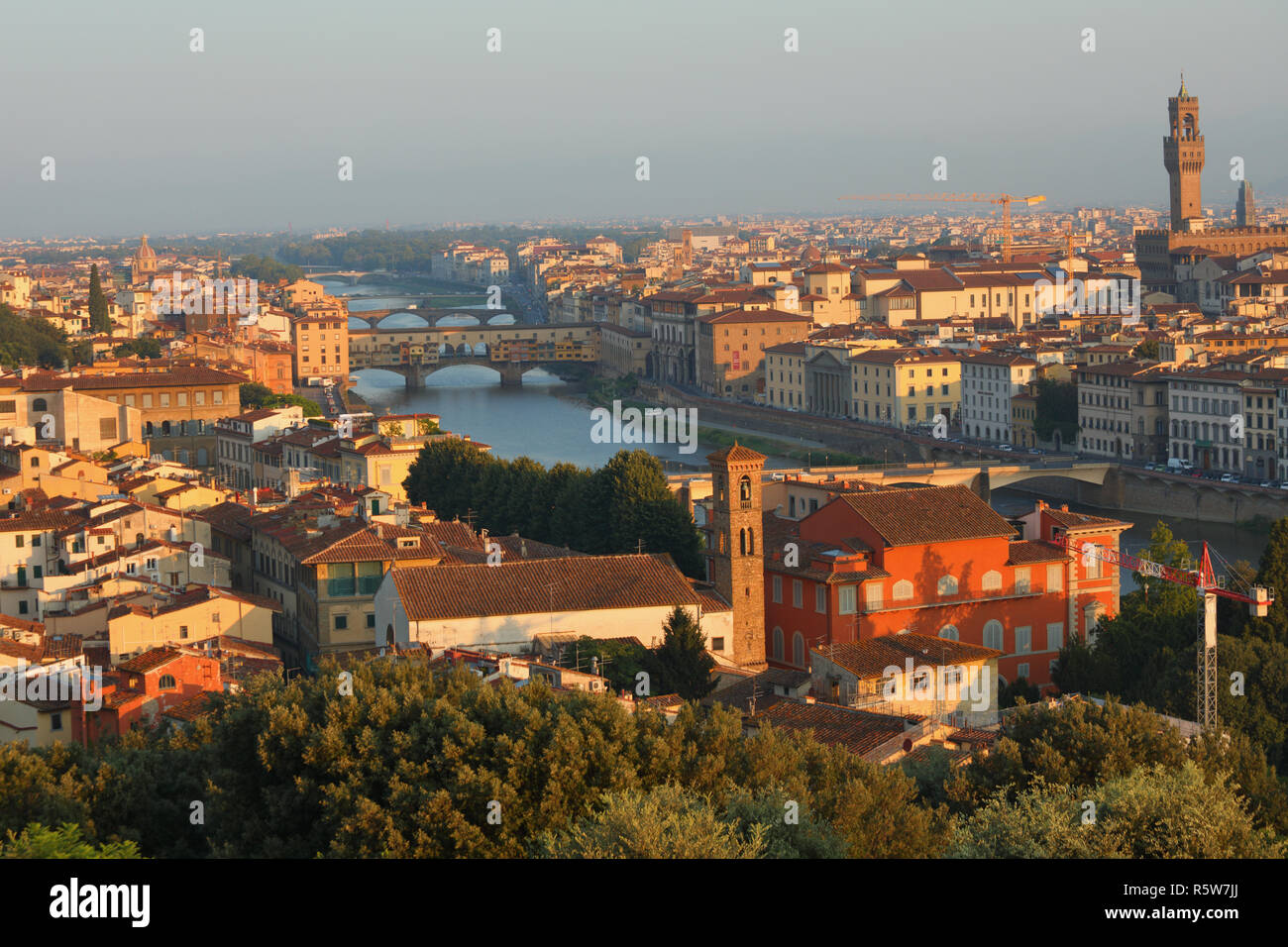 Aerial view to the bridges of Florence, Tuscany, Italy Stock Photo - Alamy