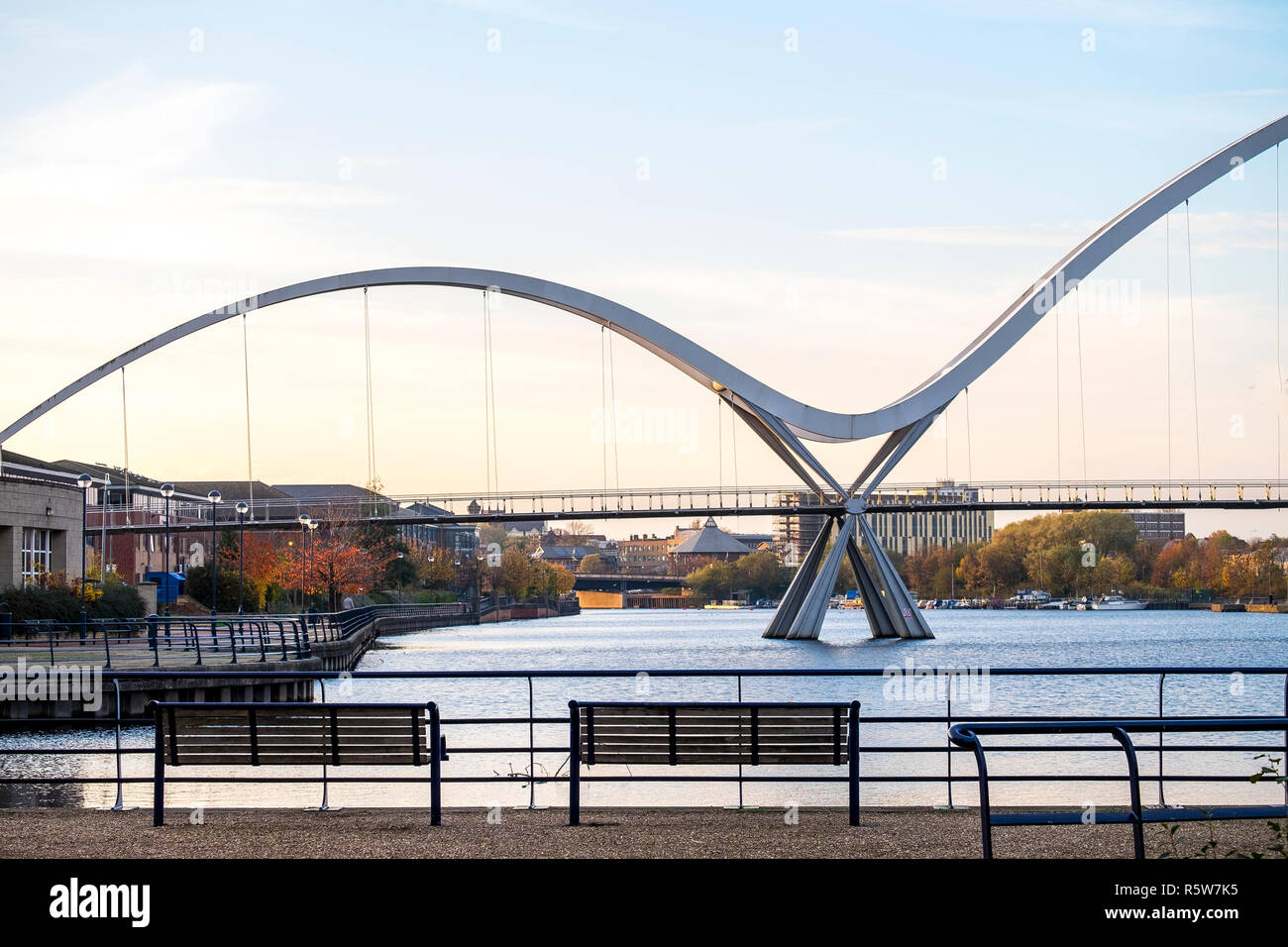 infinity bridge across river tees, north east england Stock Photo - Alamy