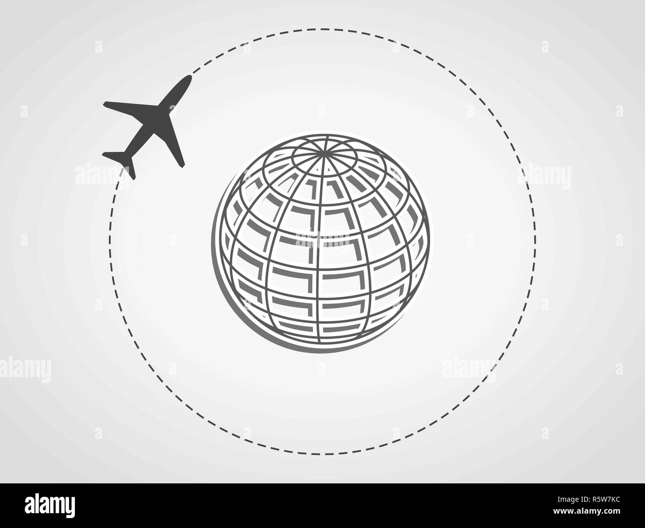 Plane flying around globe hi-res stock photography and images - Alamy