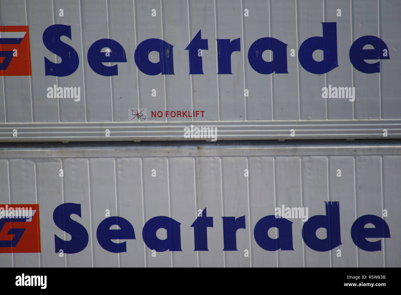 Seatrade shipping containers in Santa Marta, Colombia, South America ...