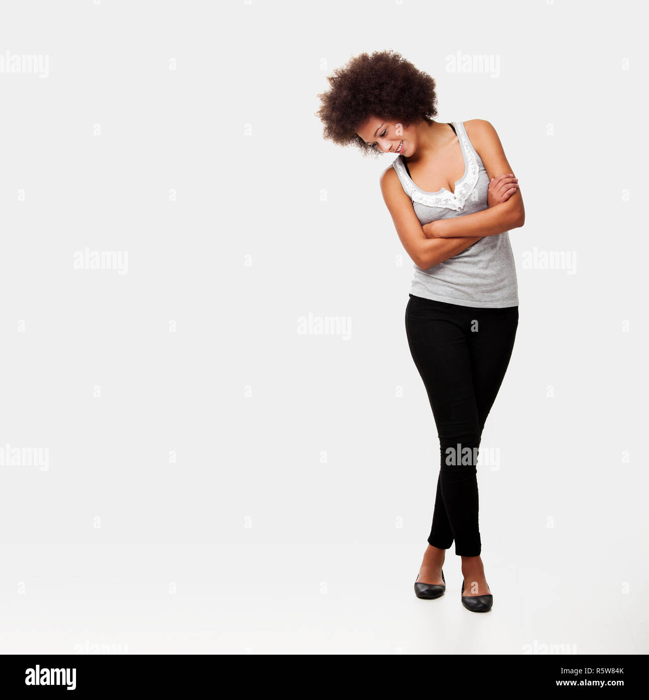 Beautiful woman looking back Stock Photo - Alamy