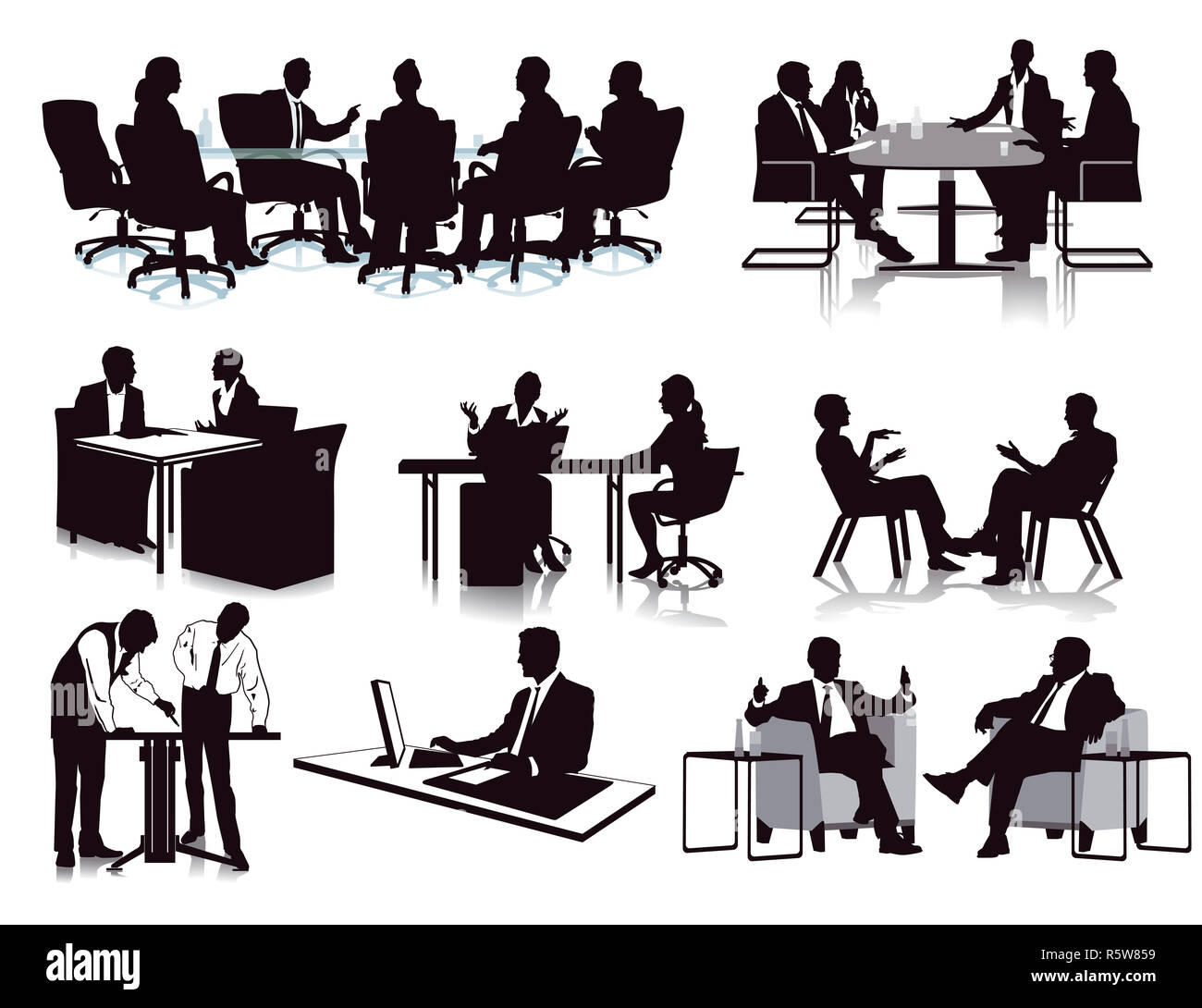 business meeting discussion,illustration Stock Photo - Alamy