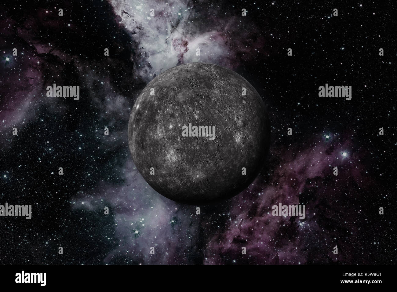 Planet Mercury. Outer space background Stock Photo - Alamy