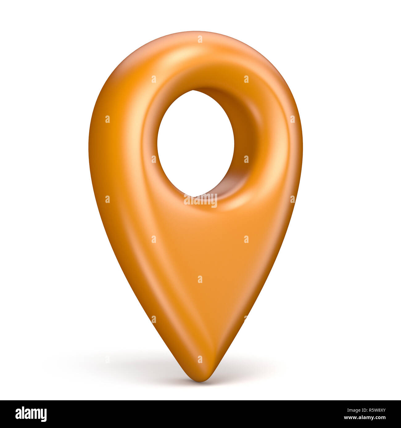 Orange map pointer 3D Stock Photo - Alamy