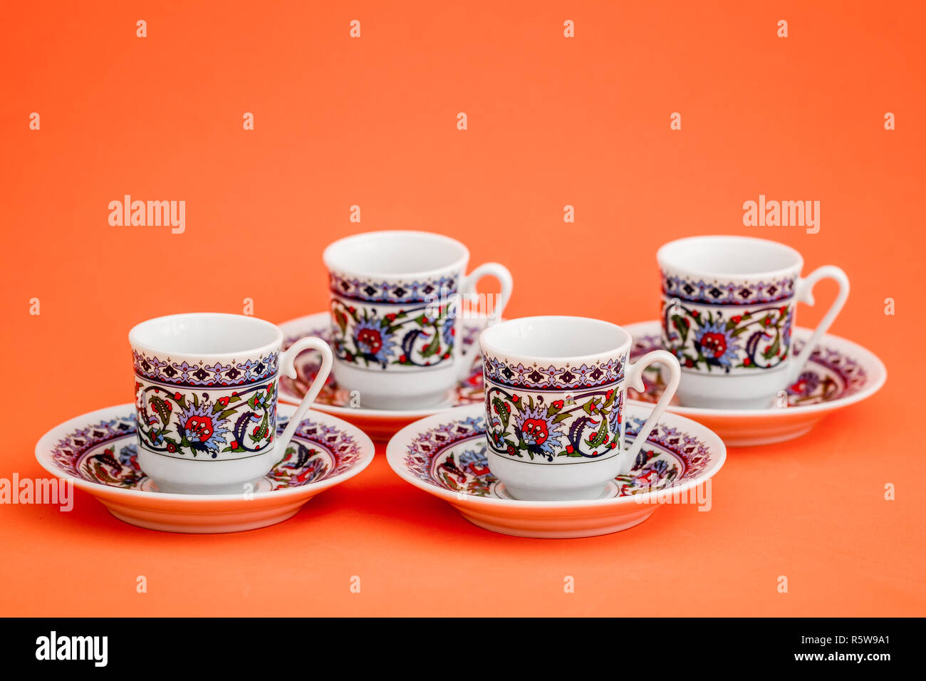 Classic Porcelain Turkish Coffee Cups Stock Photo - Alamy