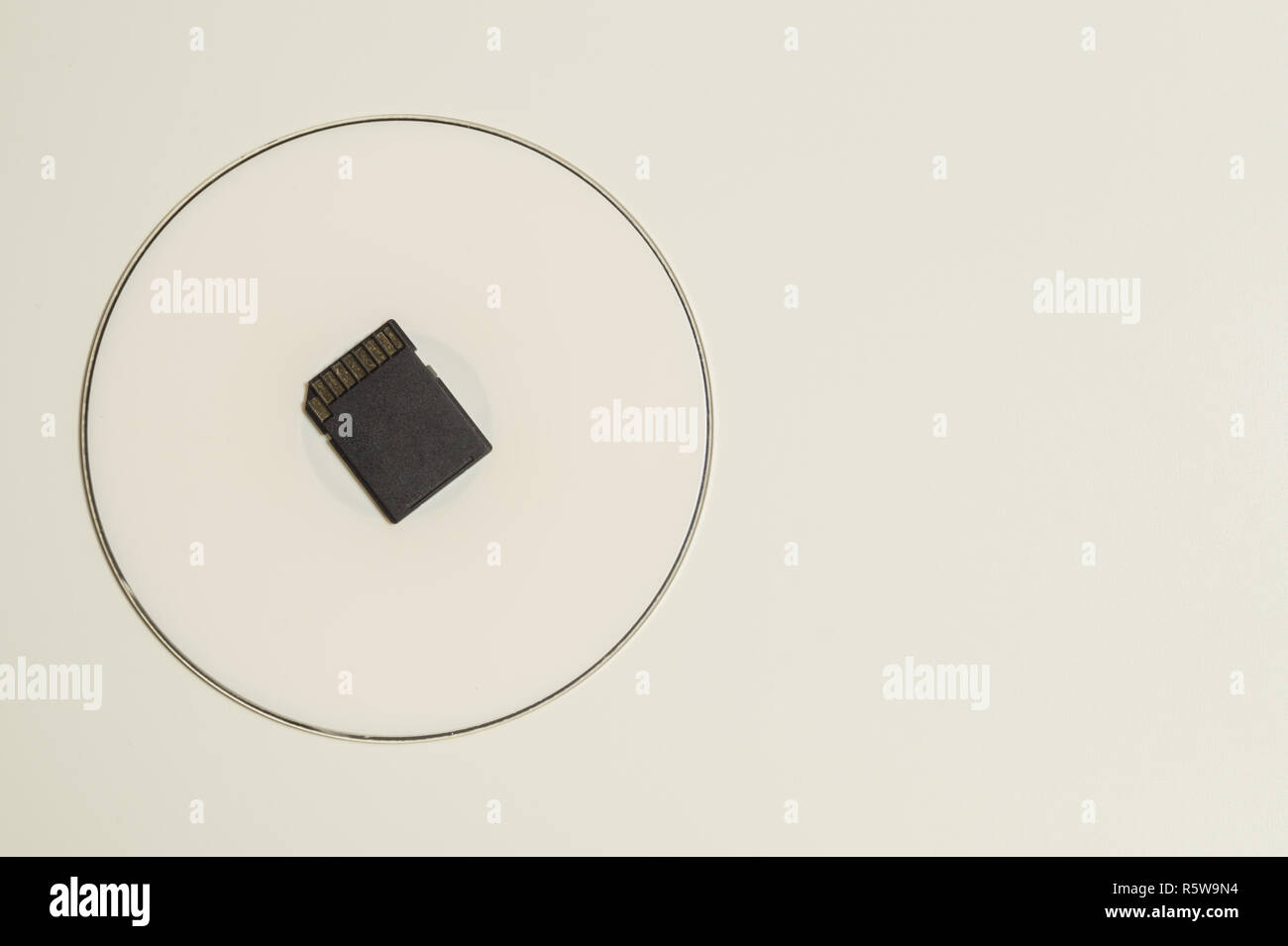 Memory card and digital disc isolated on white background. copy space ...