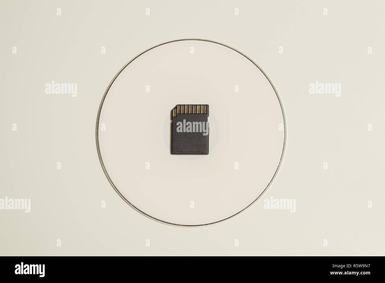 Memory card and digital disc isolated on white background. copy space ...