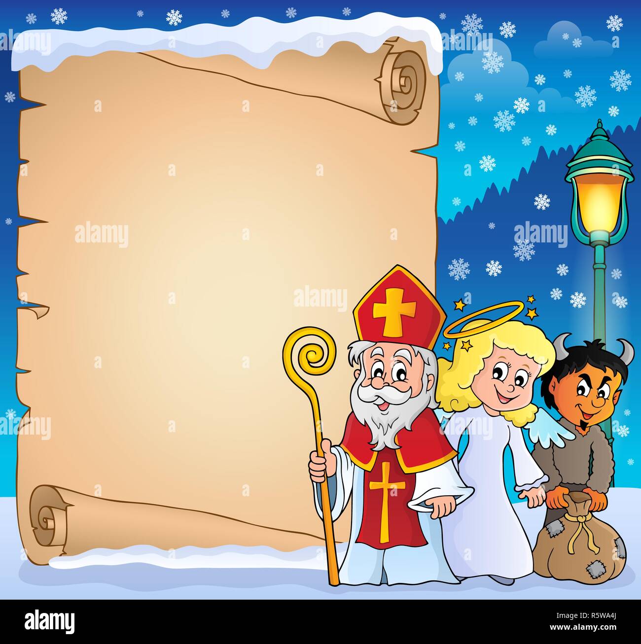 Saint Nicholas Day thematic parchment 3 Stock Photo - Alamy