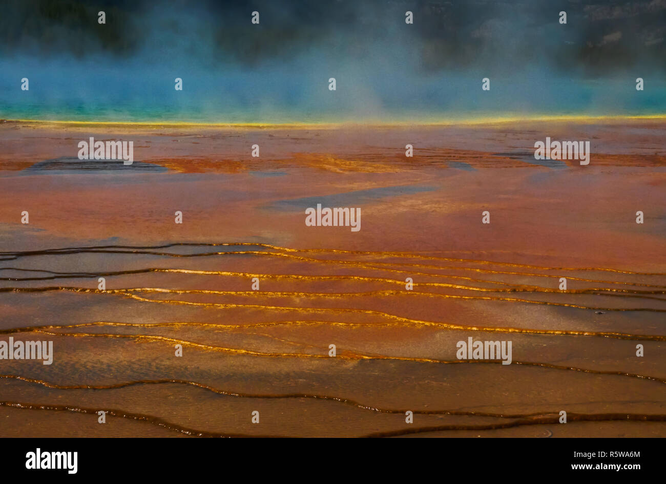 Grand Prismatic Spring - Contrasting Nature and Beauty (B&W Stock Photo ...